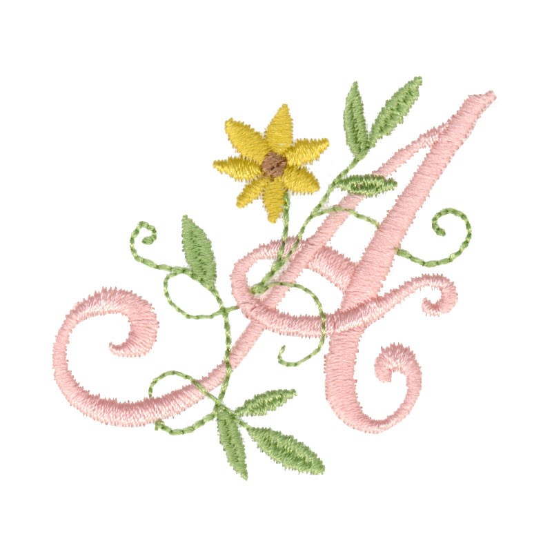 Alfabeto de iniciales florales